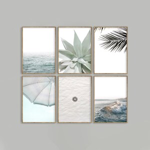 Minimal Beach Print Set of 6, Minimalistic Ocean Digital Download ...