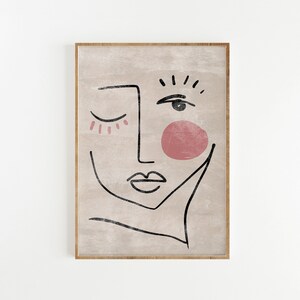 Abstract Female Face Print, One Line Face Drawing, Minimal Printable ...