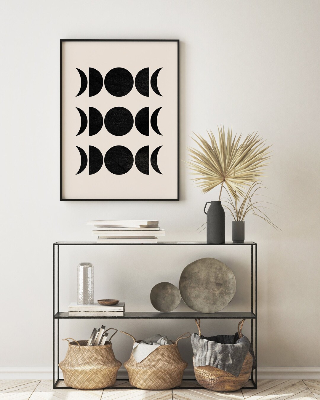 Mid Century Modern Print, Moon Phases Print, Boho Home Decor, Celestial ...