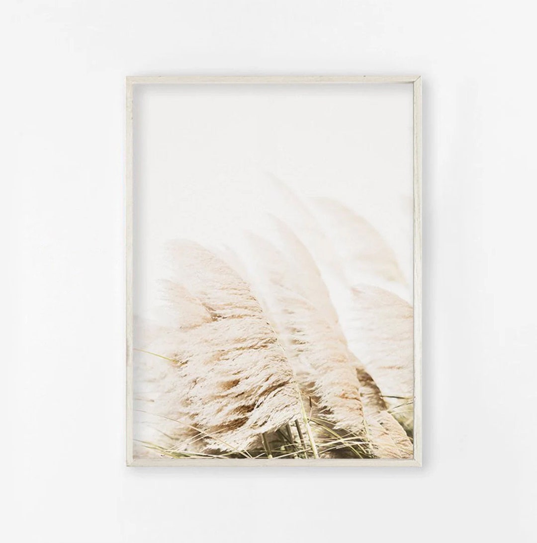 Cream Dry Pampas Grass Print Poster Coastal Modern Wall Art - Etsy