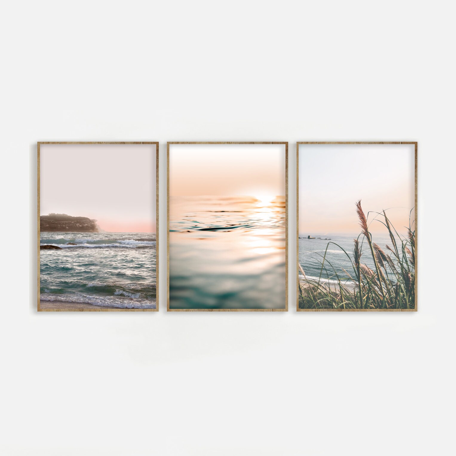 Beach Print Set of 3 Sunset Prints Ocean Digital Download | Etsy