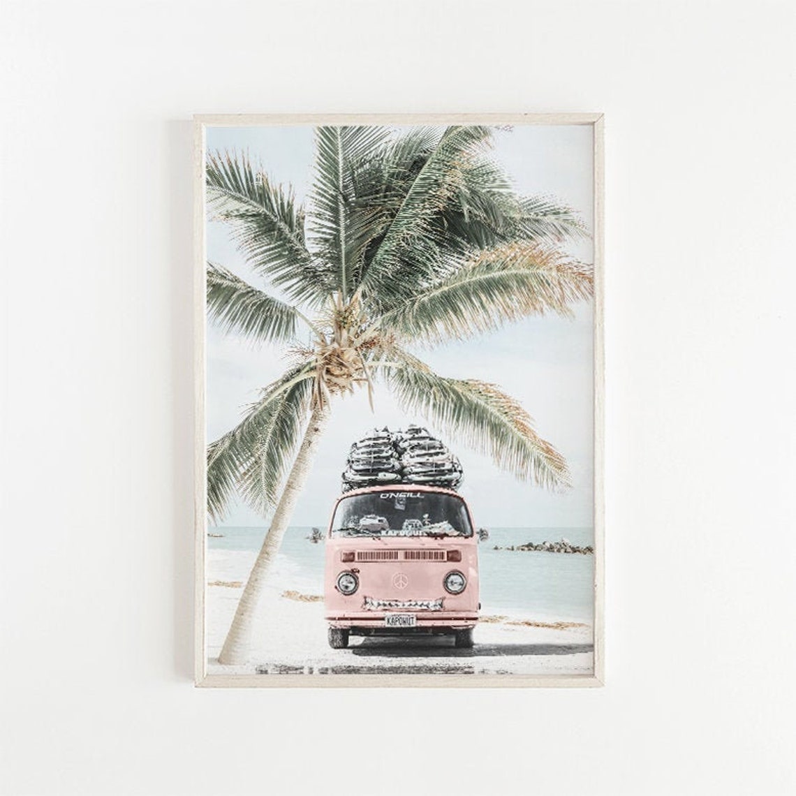Beach Print Set of 3, Blush Pink Surf & Ocean Digital Download Prints ...