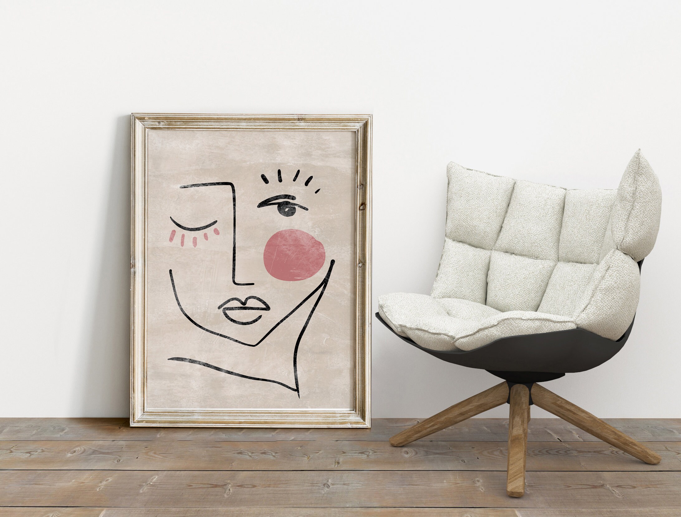 Abstract Female Face Print One Line Face Drawing Minimal - Etsy