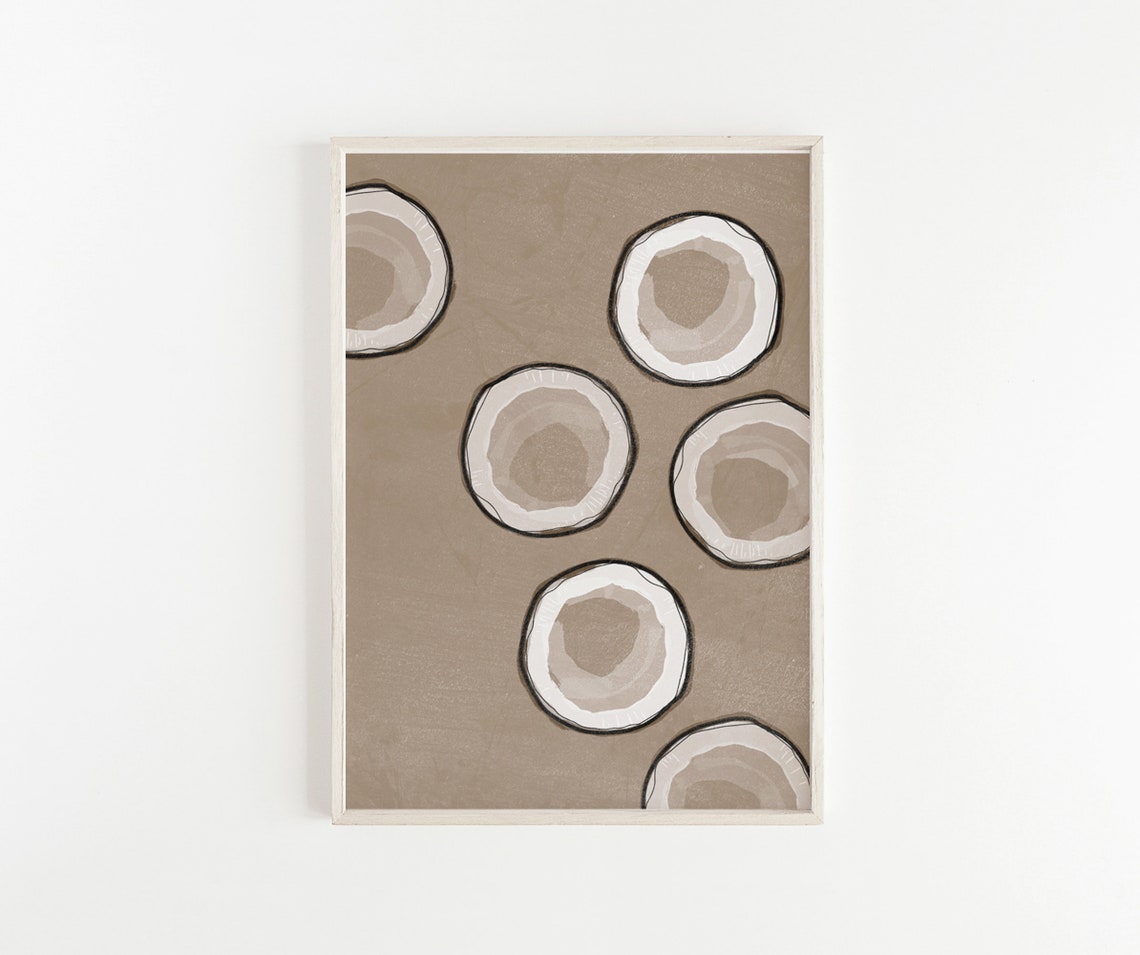 Coconut Print Minimal Kitchen Decor Abstract Coconuts - Etsy