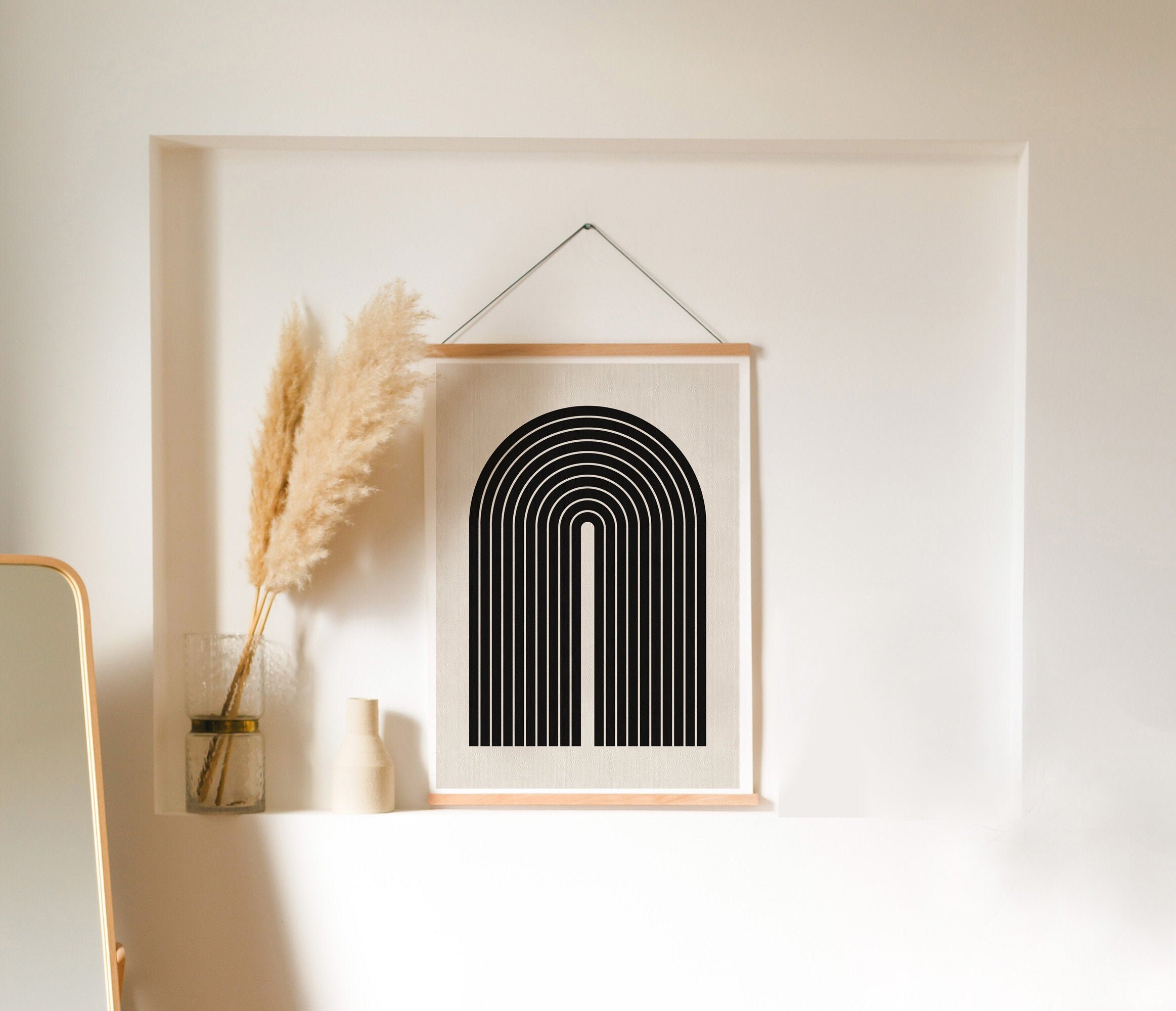 Mid Century Modern Geometric Rainbow Print Neutral Printable - Etsy