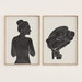 Minimal Woman Figure Art, Woman Profile Print Set of 2, High Heels Girl ...