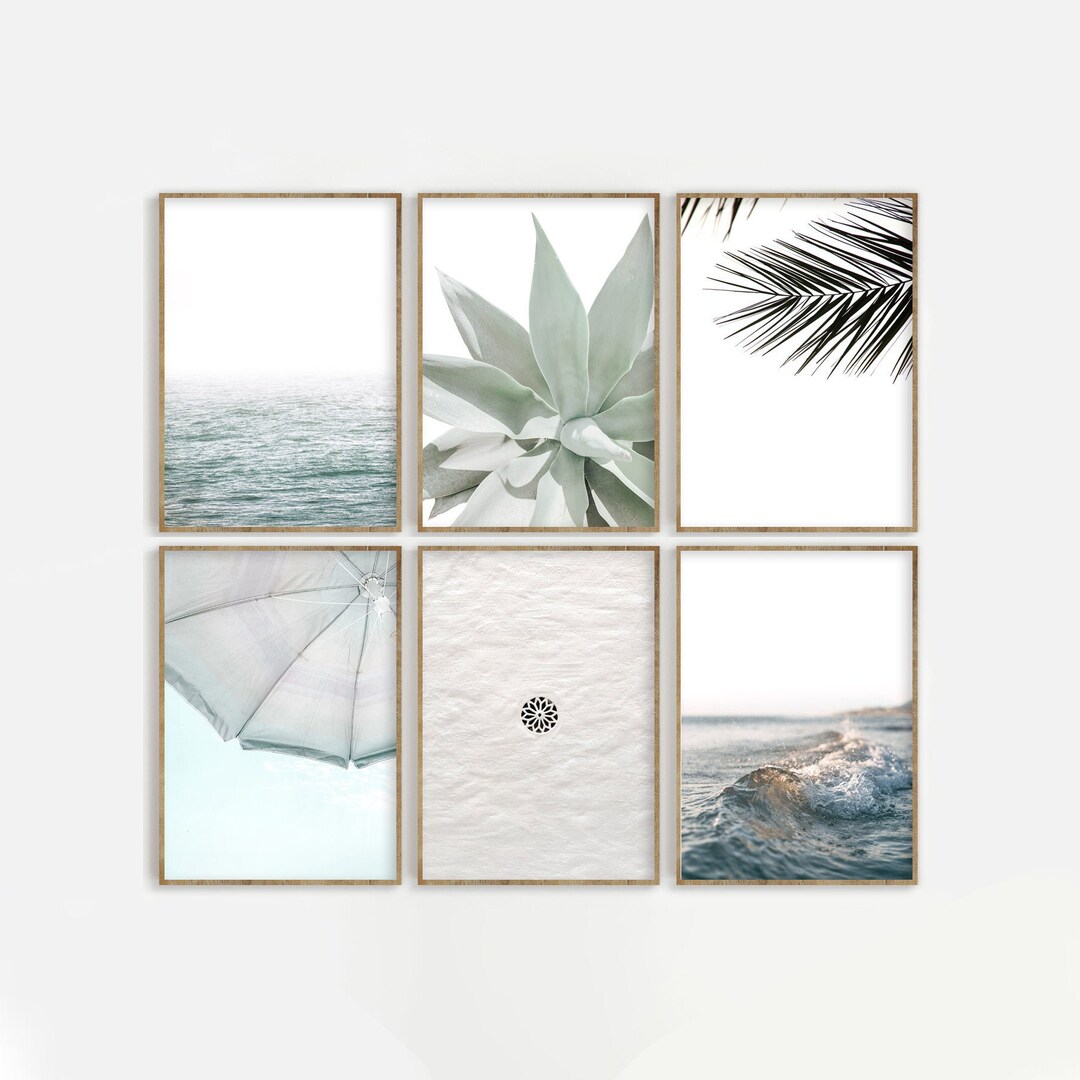 Minimal Beach Print Set of 6, Minimalistic Ocean Digital Download ...