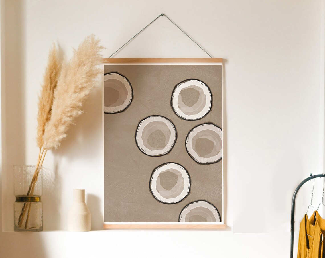 Coconut Print Minimal Kitchen Decor Abstract Coconuts - Etsy