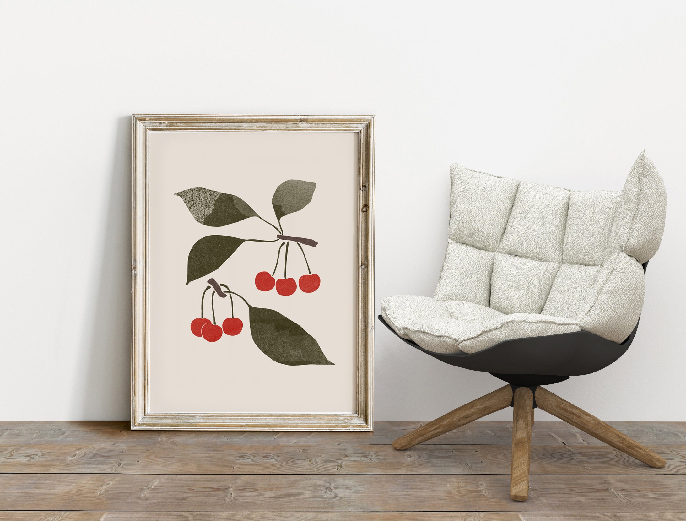 Cherry Print Minimal Kitchen Decor Abstract Cherry Printable - Etsy