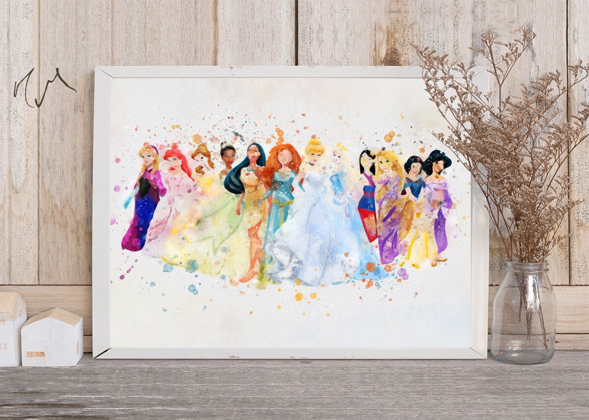 Instant Download Princesses Poster Disney Princesses | Etsy