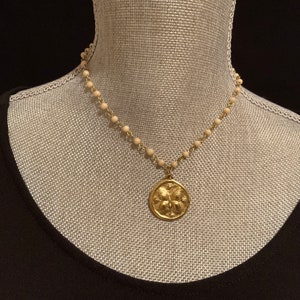 Claddagh Shamrock Rosary Necklace: Pewter Coin Pendant, Spiritual ...