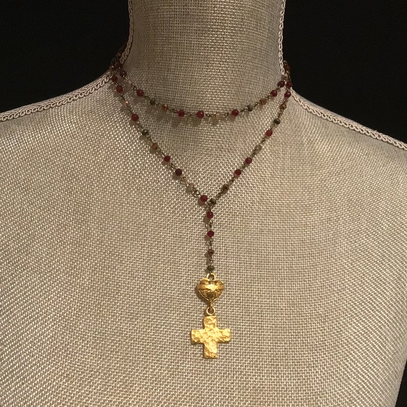 Rosary Cross Necklace - Etsy
