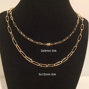 14k Gold Filled Paperclip Chain, Gold Paperclip Layering Choker ...