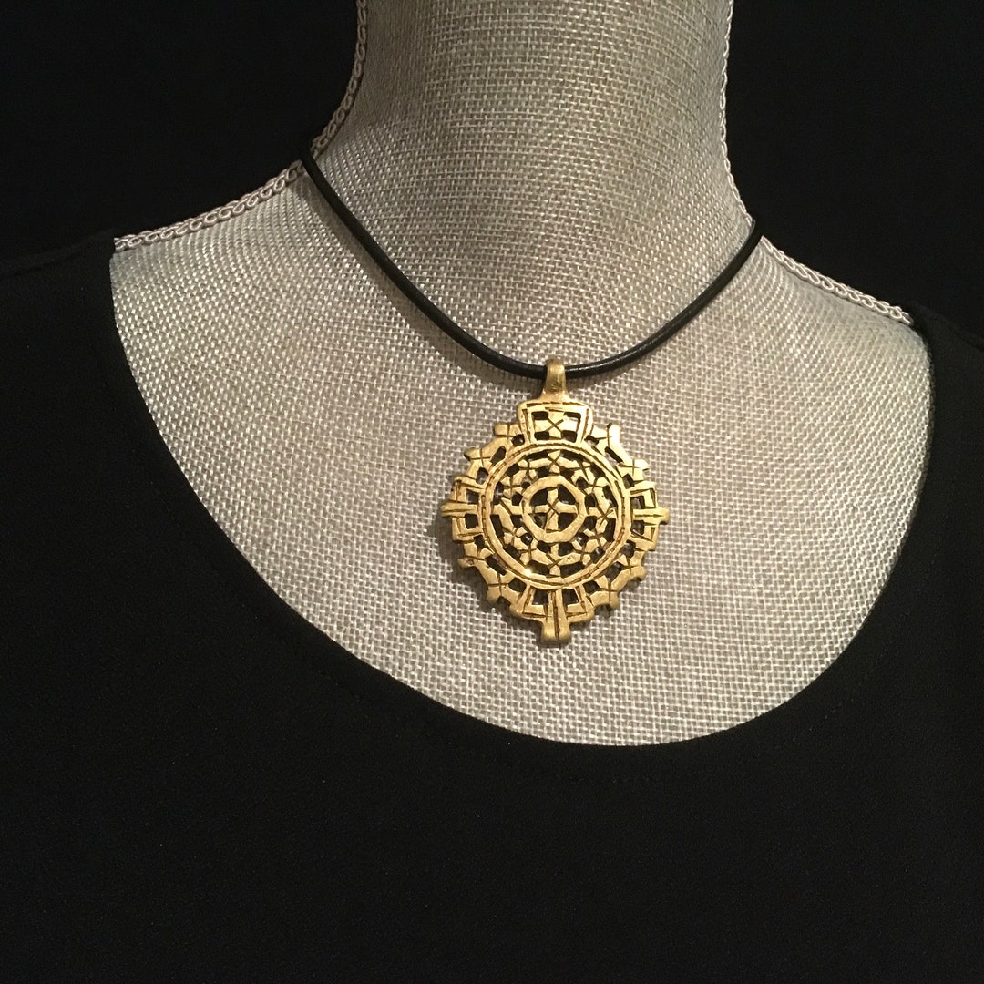 Large Gold Coptic Cross Choker: Handmade Ethiopian Leather Necklace - Etsy