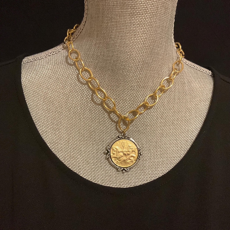 Roman God Neptune Pendant - Etsy