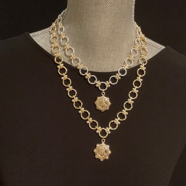 French Bee Coin Necklace - Etsy