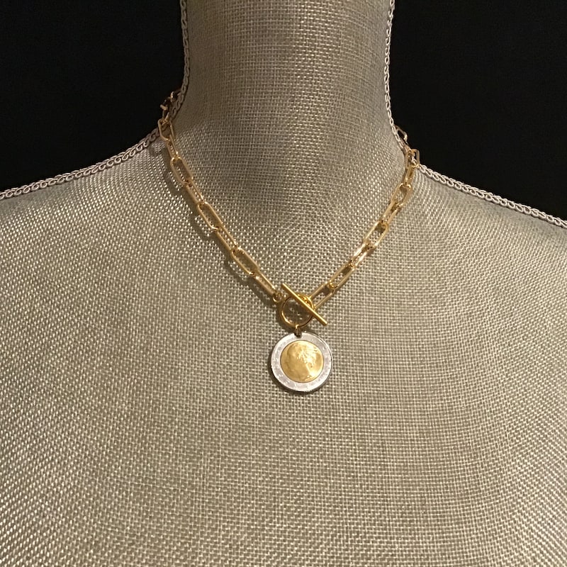 Large Coin Necklace Toggle - Etsy