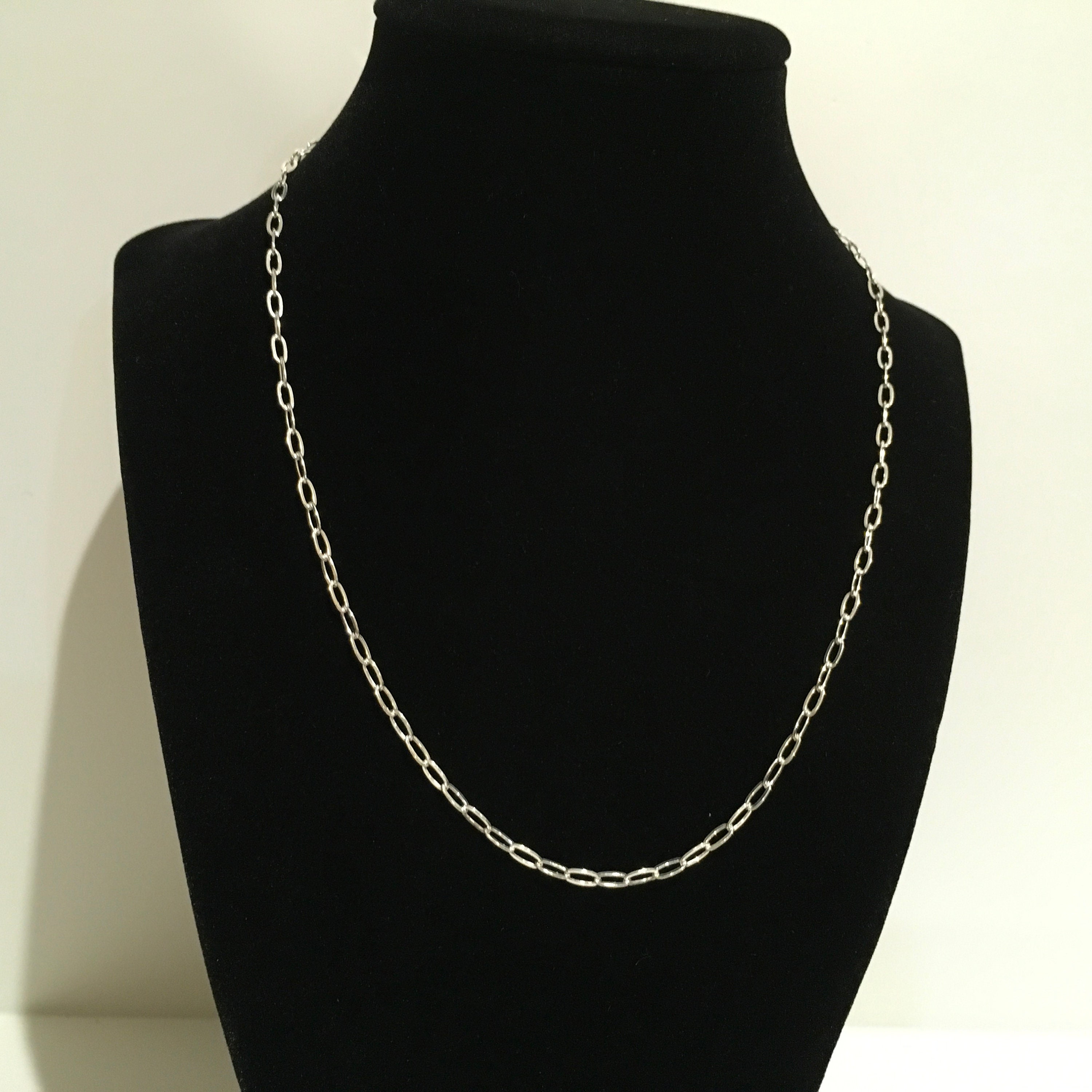 Sterling Silver Paperclip Chain and Toggle Necklace Front | Etsy