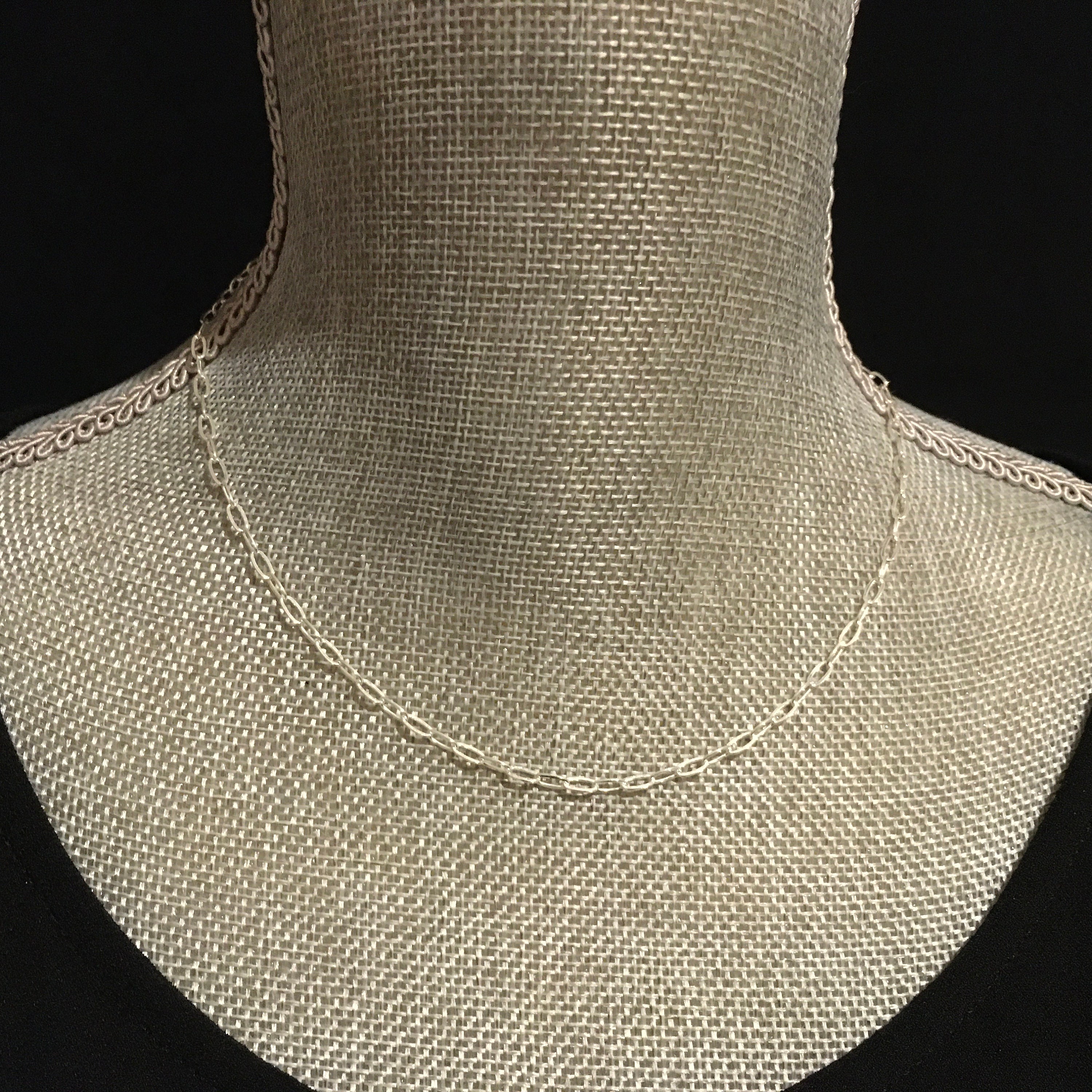 Sterling Silver Paperclip Chain and Toggle Necklace Front | Etsy