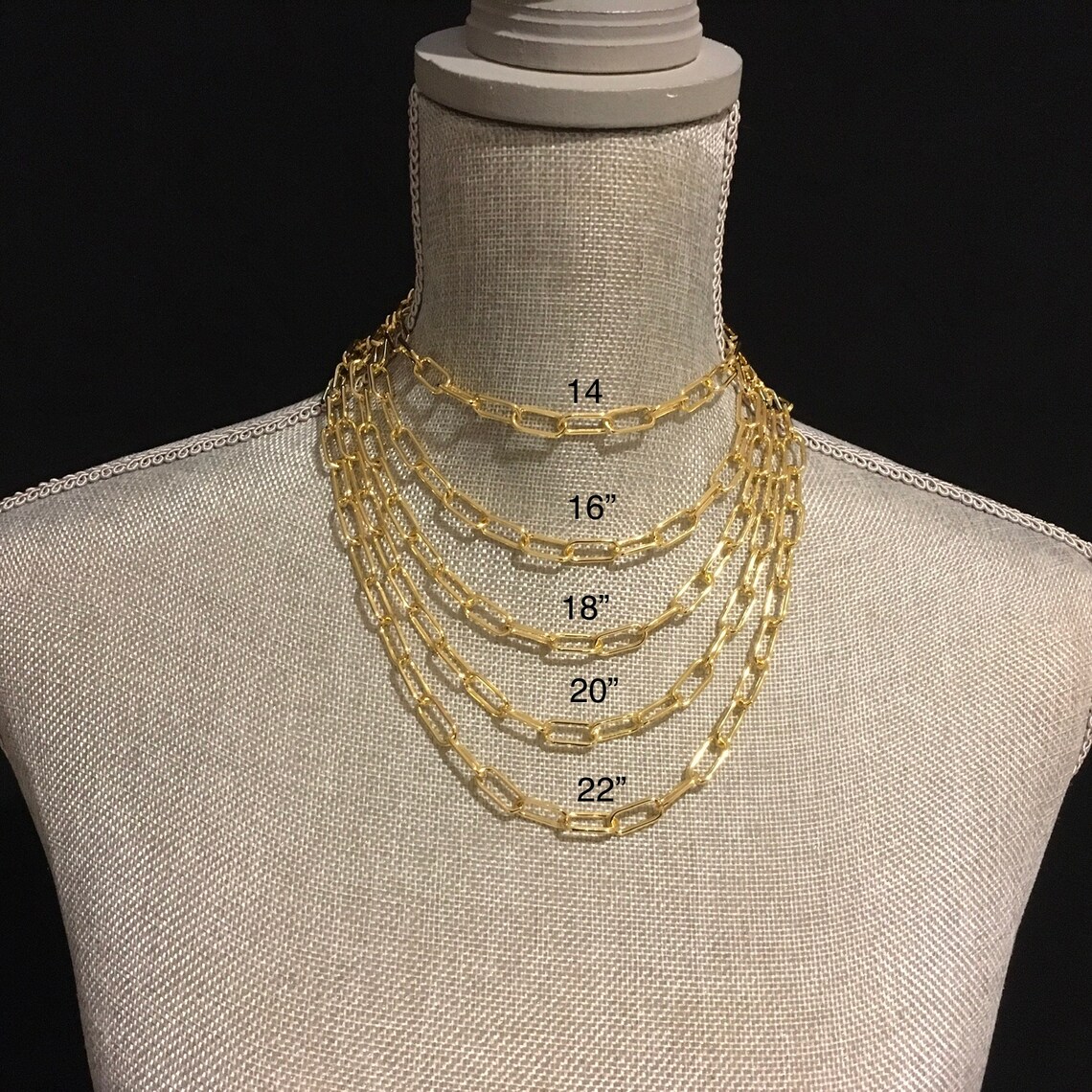 Pave Gunmetal Carabiner Clasp Choker, Silver or Gold Paperclip Chain ...