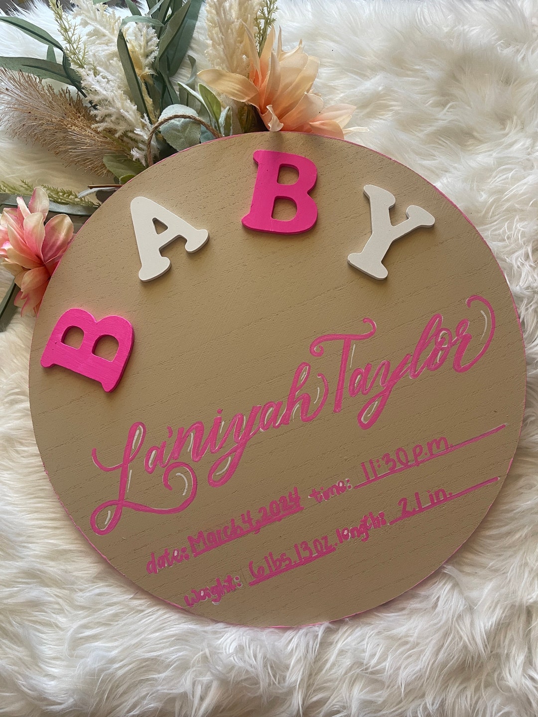 Baby Hospital Birth Announcement Door Hanger Sign - Etsy