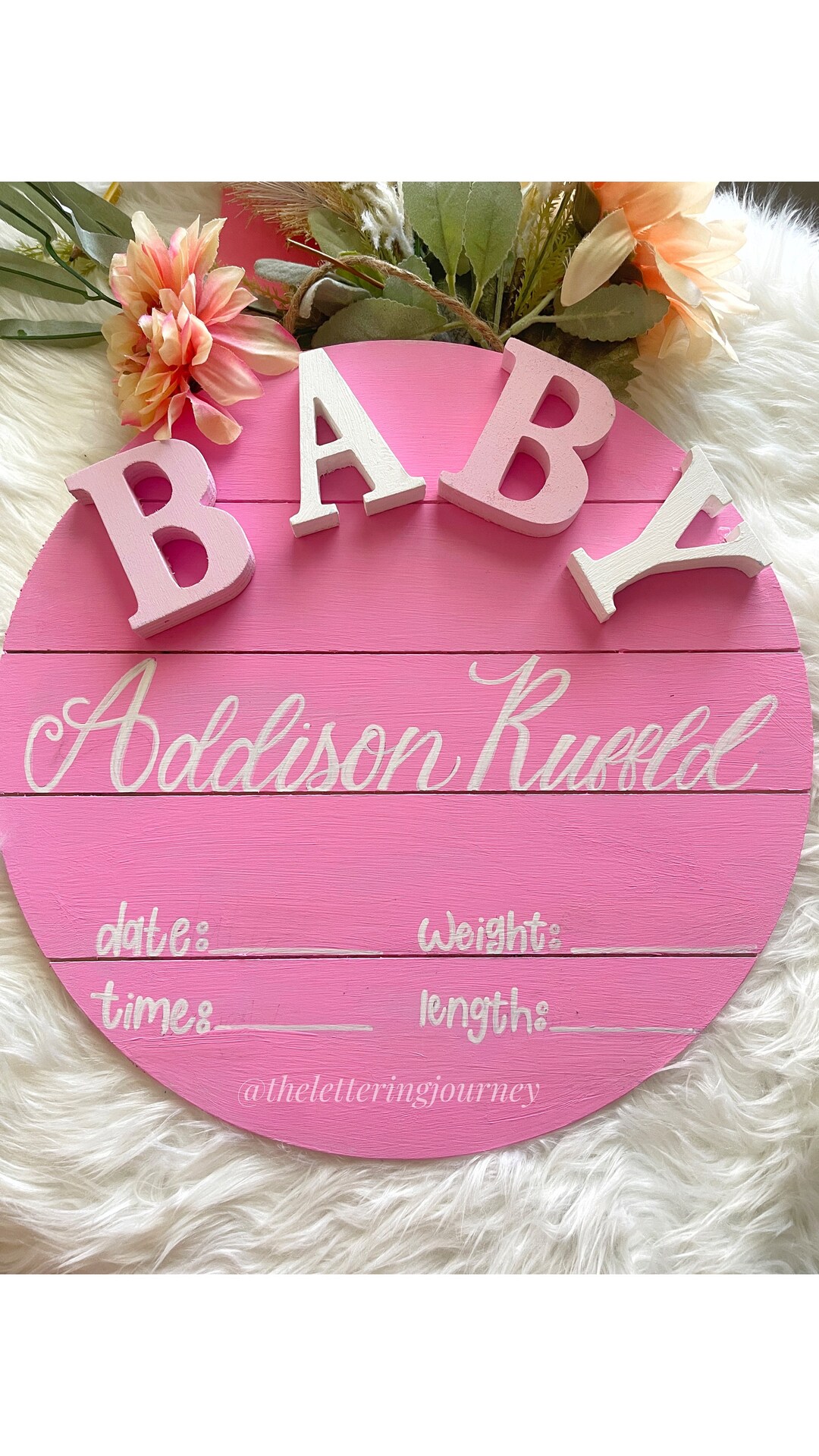 Baby Birth Announcement Sign for A Girl - Etsy