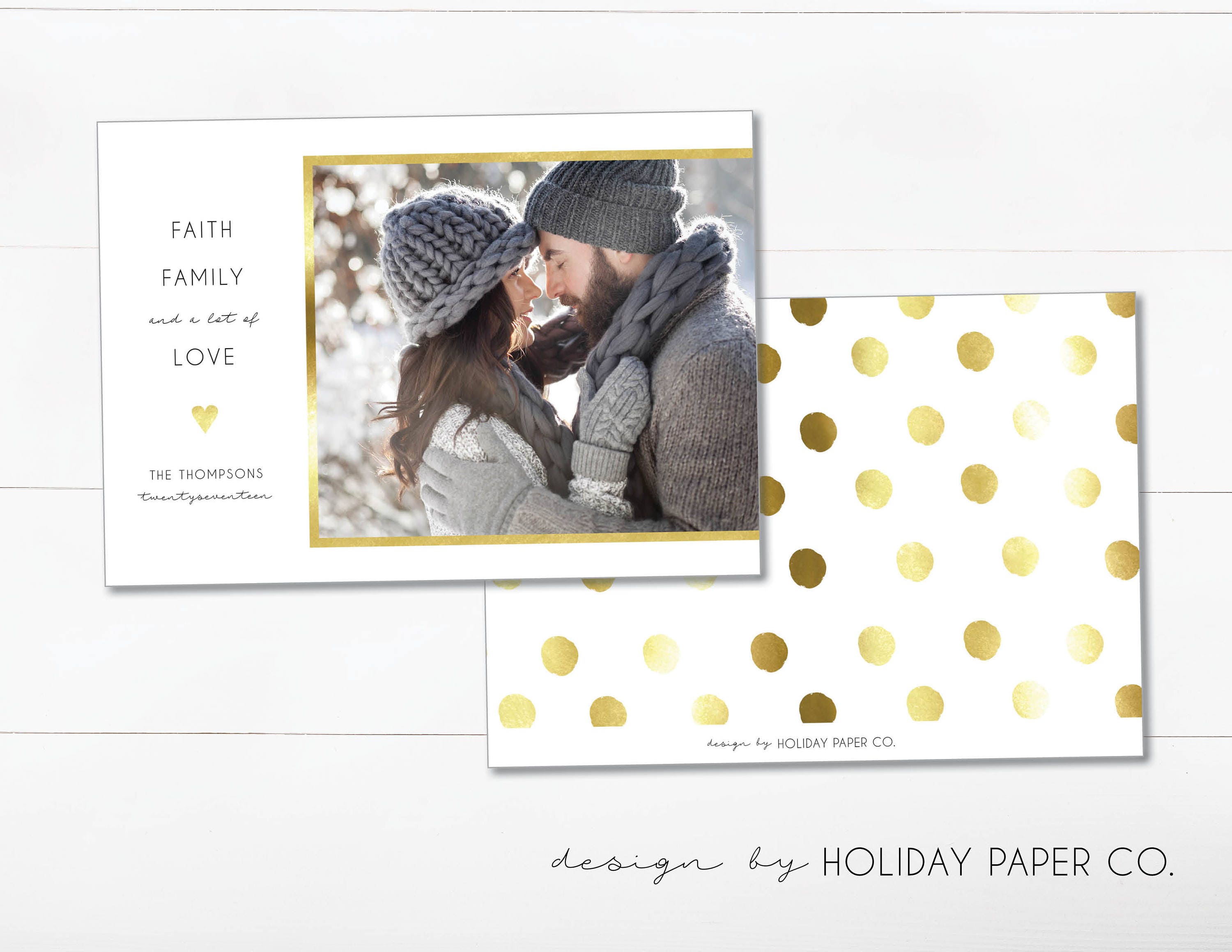 Religious Christmas Card Photo, Minimalist Christmas Card With Gold ...