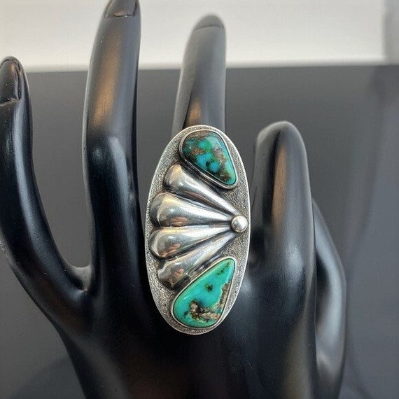 Vintage Signed Southwestern Turquoise Sterling Silver… - Gem Vintage Signed Southwestern Turquoise Sterling Silver… - Gem