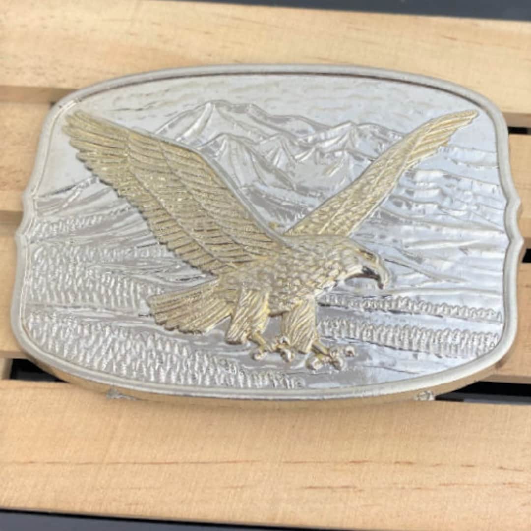 Vintage Two Tone Flying Eagle Belt Buckle DIY Leathercrafts - Etsy
