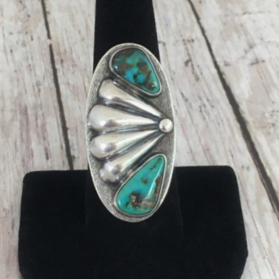 Vintage Signed Southwestern Turquoise Sterling Silver… - Gem Vintage Signed Southwestern Turquoise Sterling Silver… - Gem
