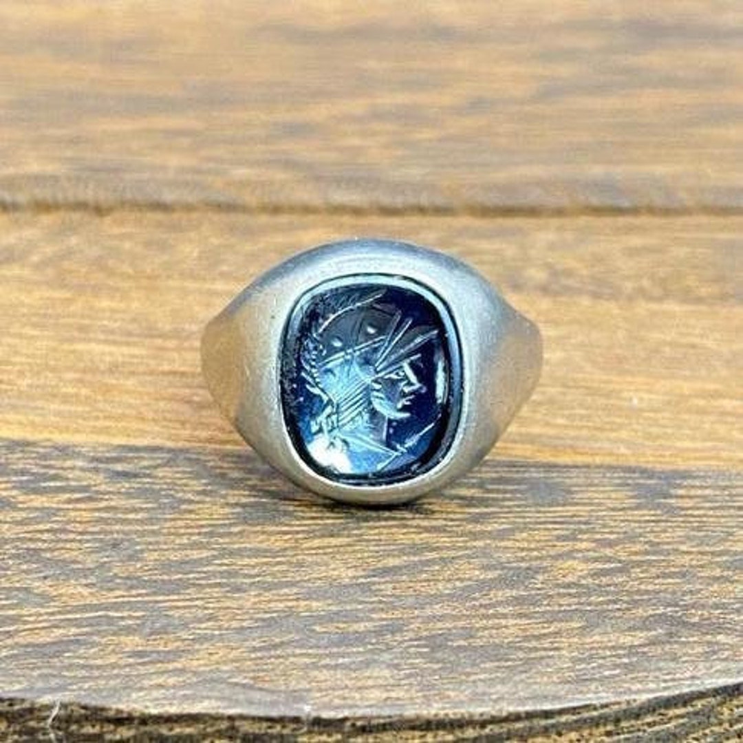 Vintage Sterling Silver Roman Intaglio Ring Uncas Hallmark - Etsy