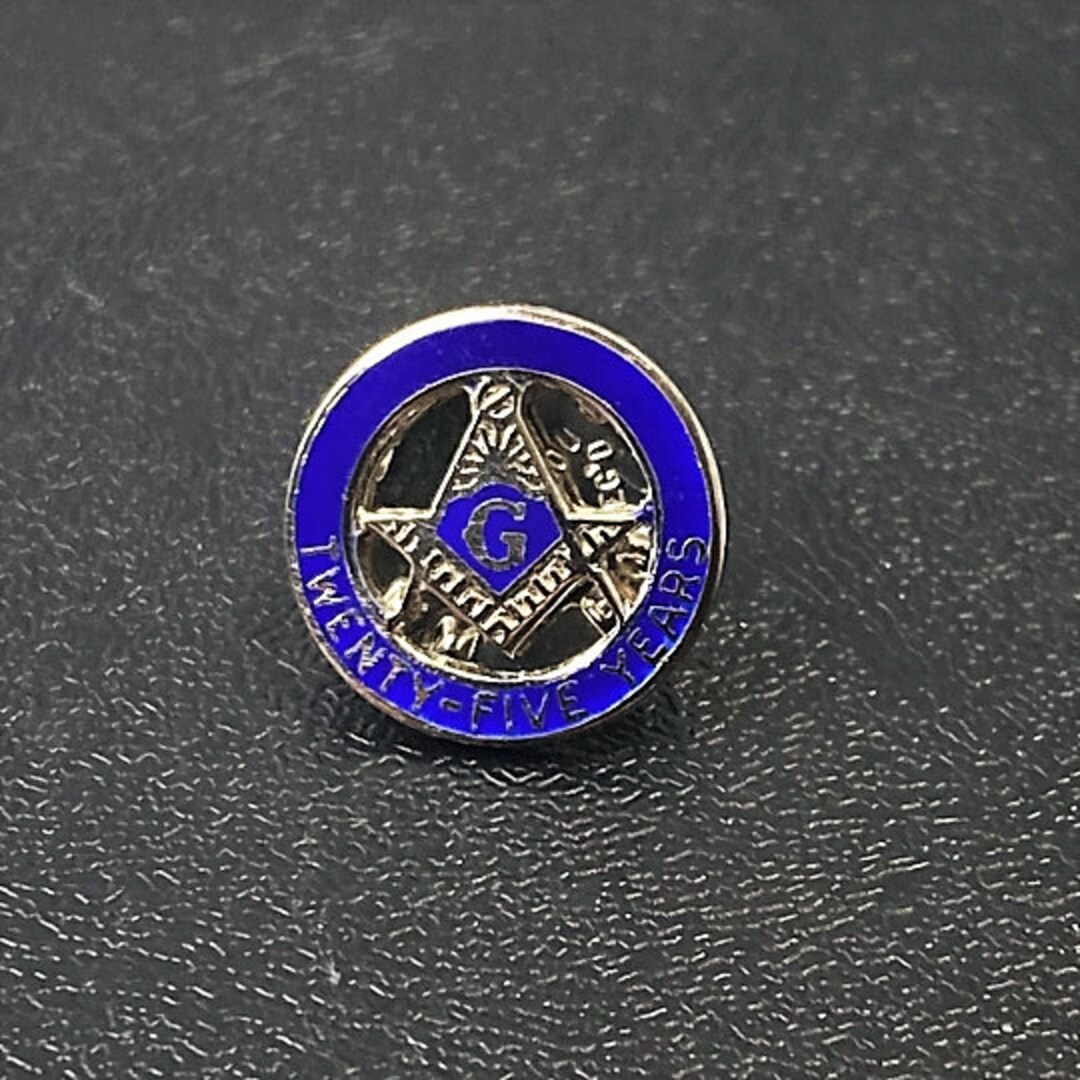 Vintage Blue Masonic Sterling Pin Signed Sterling Blue Enamel ...