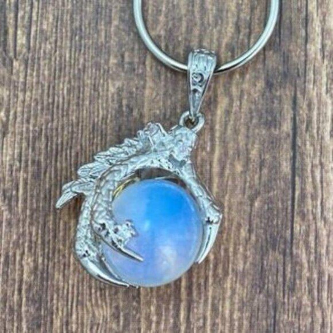 Dragon Key Ring Opalite Ball Crystal Accents Bag Bling Key Ring Swivel ...