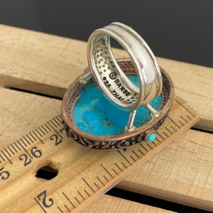 Vintage Barse Two Tone 925 Sterling Silver Turquoise Ring Copper ...