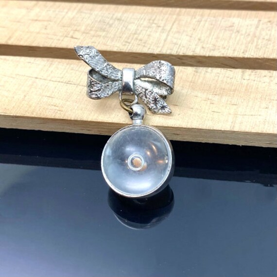 Vintage Faith Like A Mustard Seed Pin Silver Tone Bow… - Gem