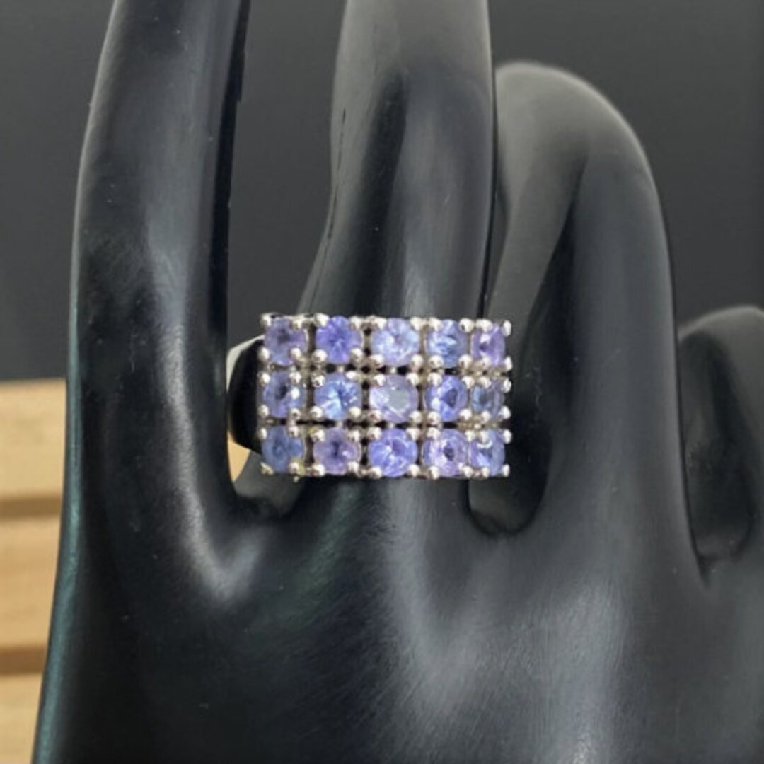 Vintage Multi Stone Ring Prong Set Round Light Purple Stones Stamped ...