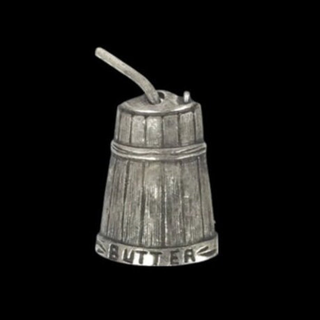 Vintage Pewter Tone Butter Churn Brooch Old Fashioned Plunger Handle ...