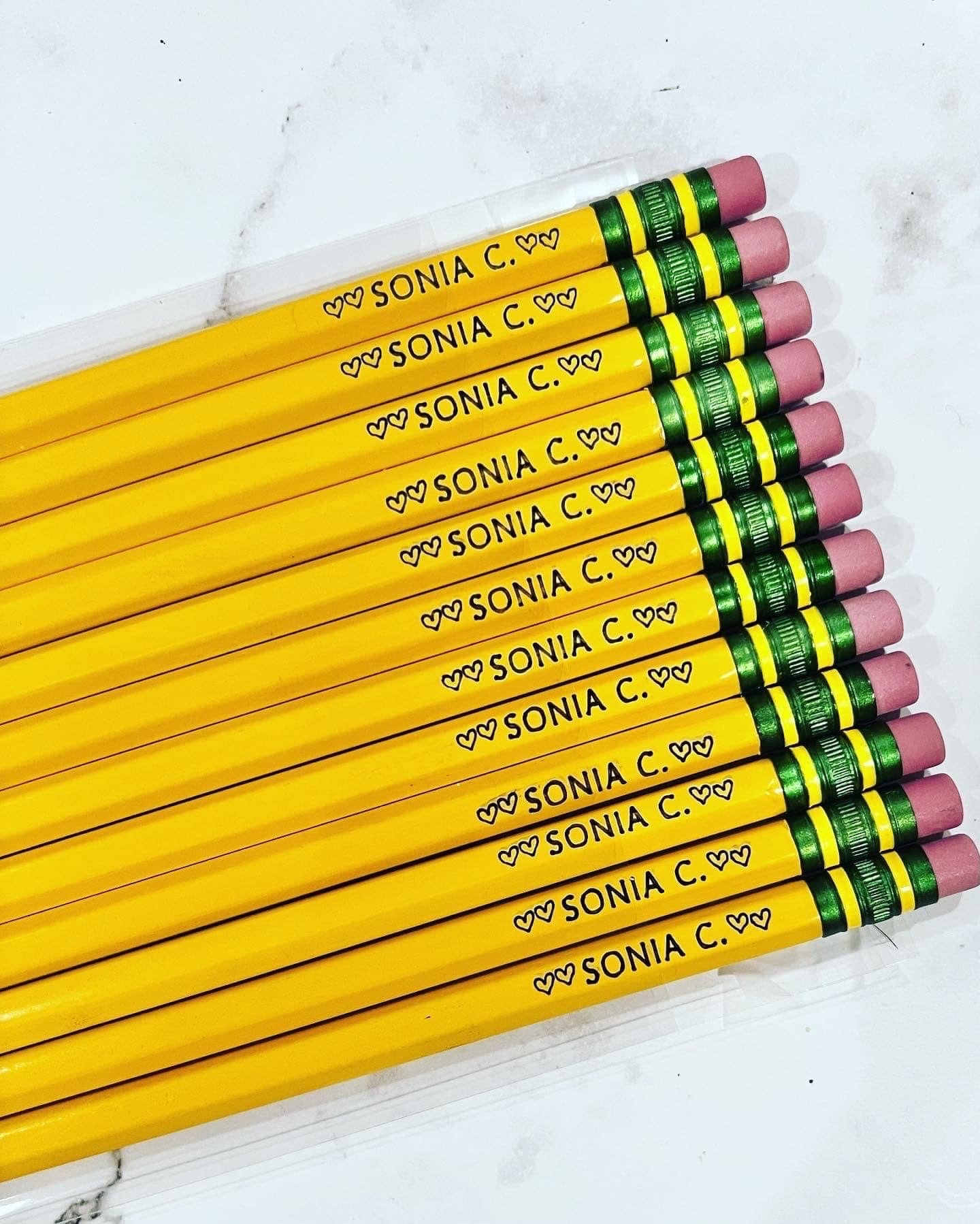 Personalized Pencils, Custom, Name Engraved School Pencil, Pack of 10 ...