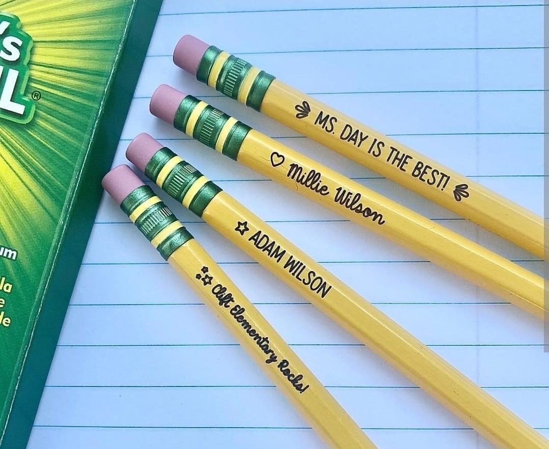 Personalized Pencils, Custom, Name Engraved School Pencil, Pack of 10 ...