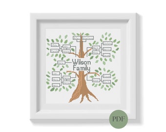 Counted Cross Stitch Family Tree Pattern - Etsy