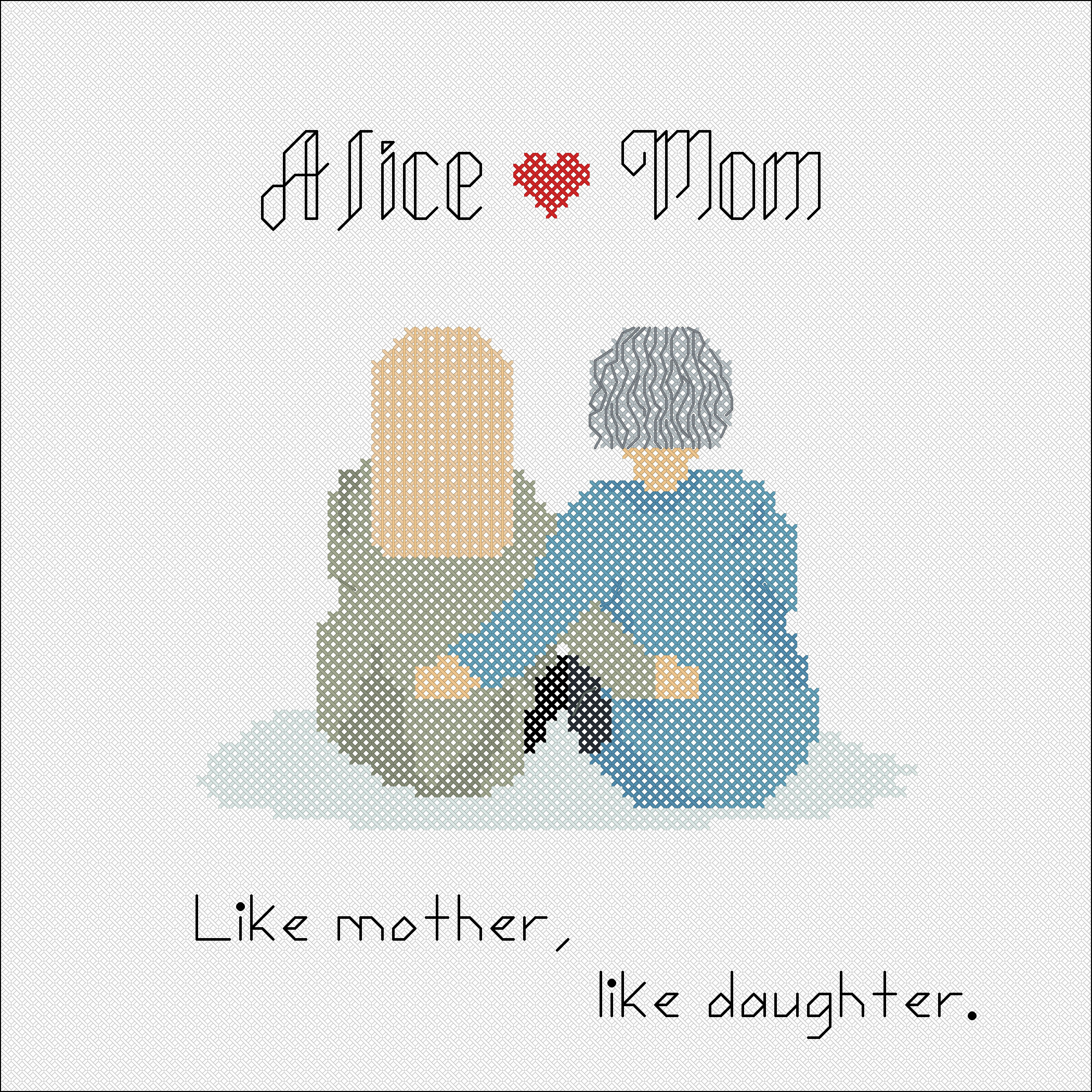 Custom Mom and Daughter Cross Stitch Pattern - Etsy