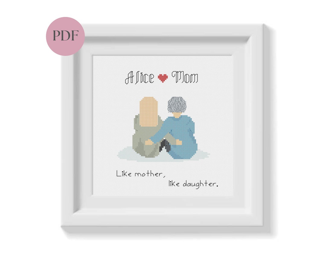 Custom Mom and Daughter Cross Stitch Pattern - Etsy