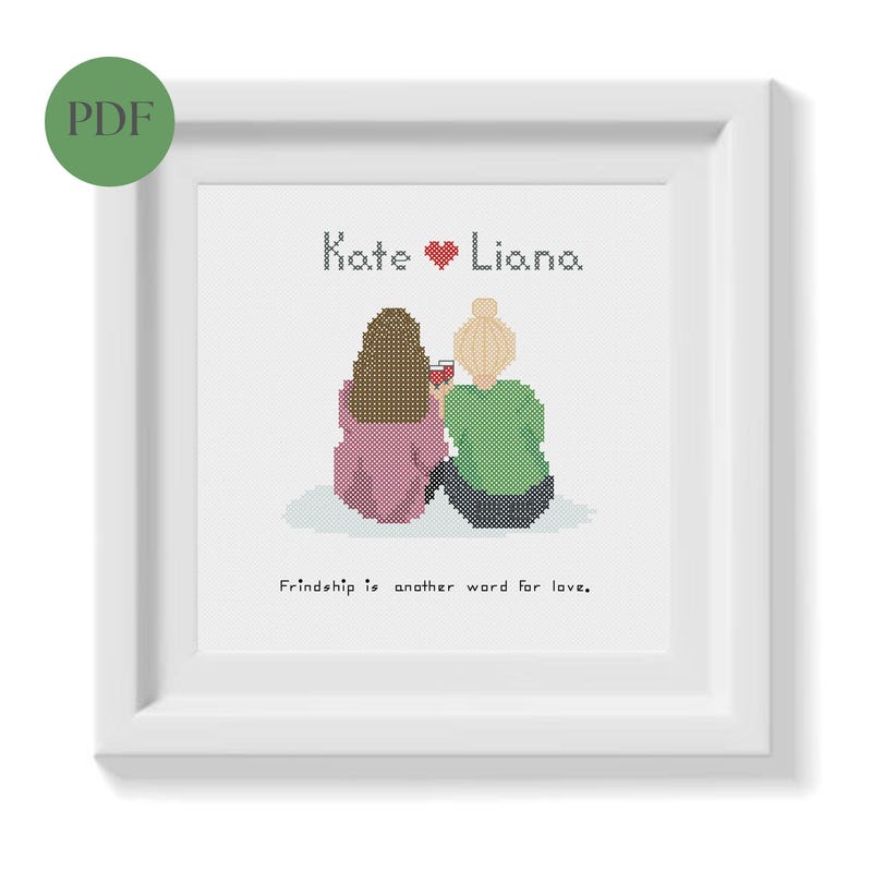 Best Friend Cross Stitch Pattern - Etsy