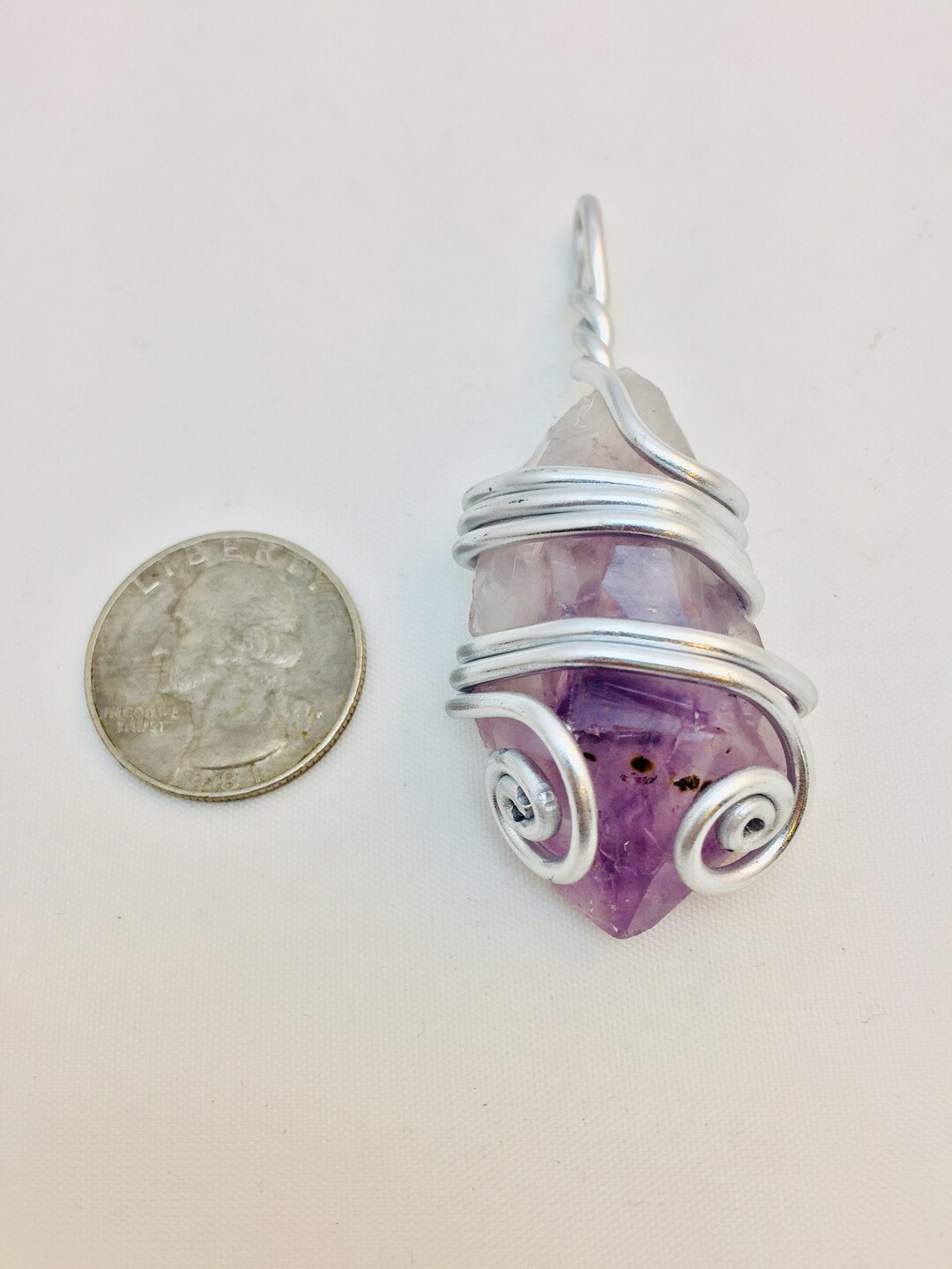 Raw Amethyst Crystal Point Wire Wrap Necklace Handmade Wire - Etsy