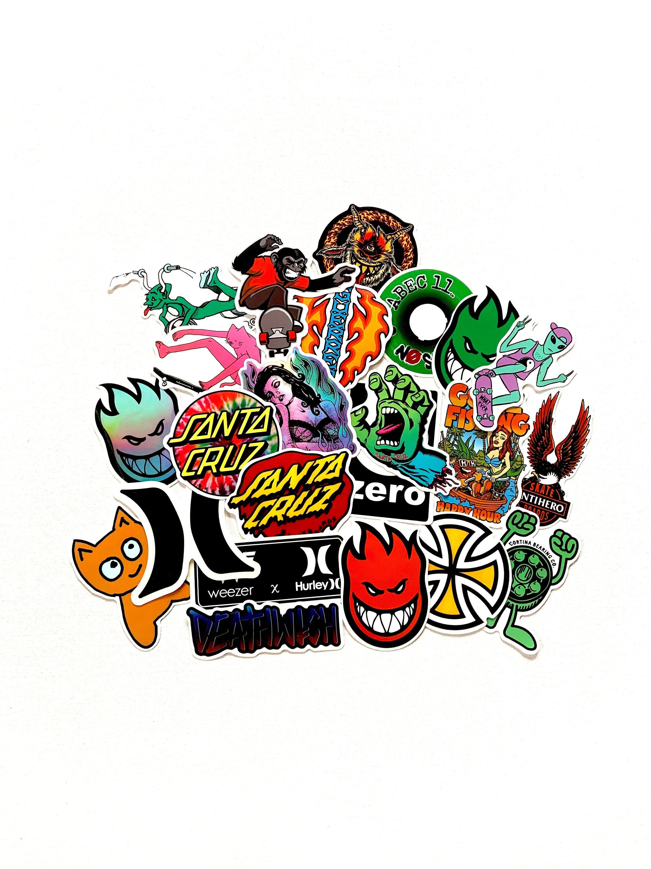 23 Old School Skate Stickers Santa Cruz Stickers, Hurley, Spitfire and ...