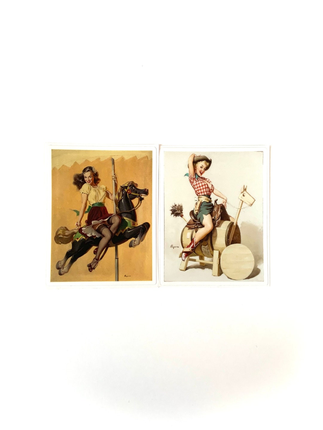 1940's Cowgirls Retro Gil Elvgren Pin-up Girls Sticker Prints 2 - Etsy