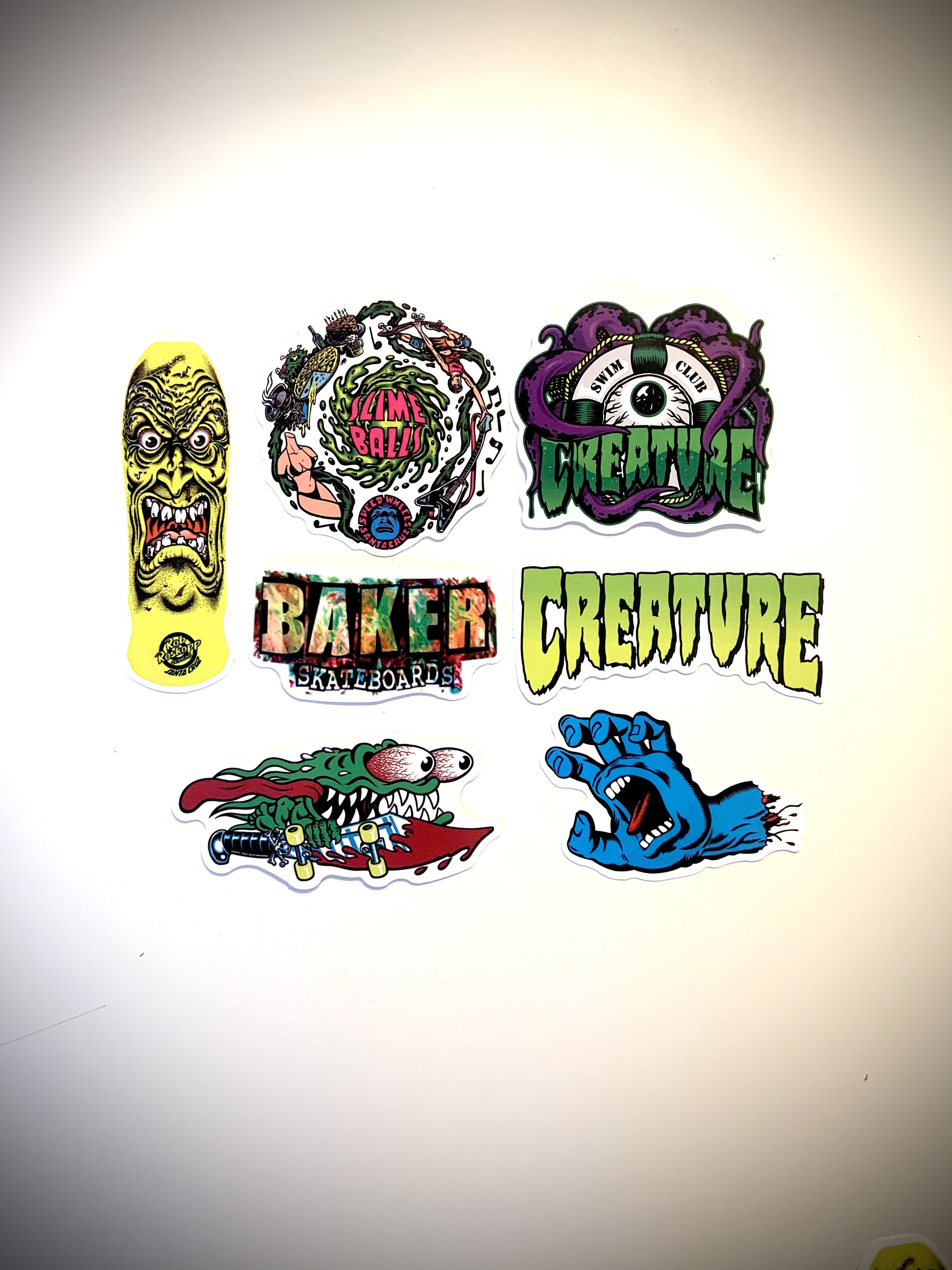 6 Santa Cruz Vintage Stickers no Blue Hand Baker, Creature, Vintage ...