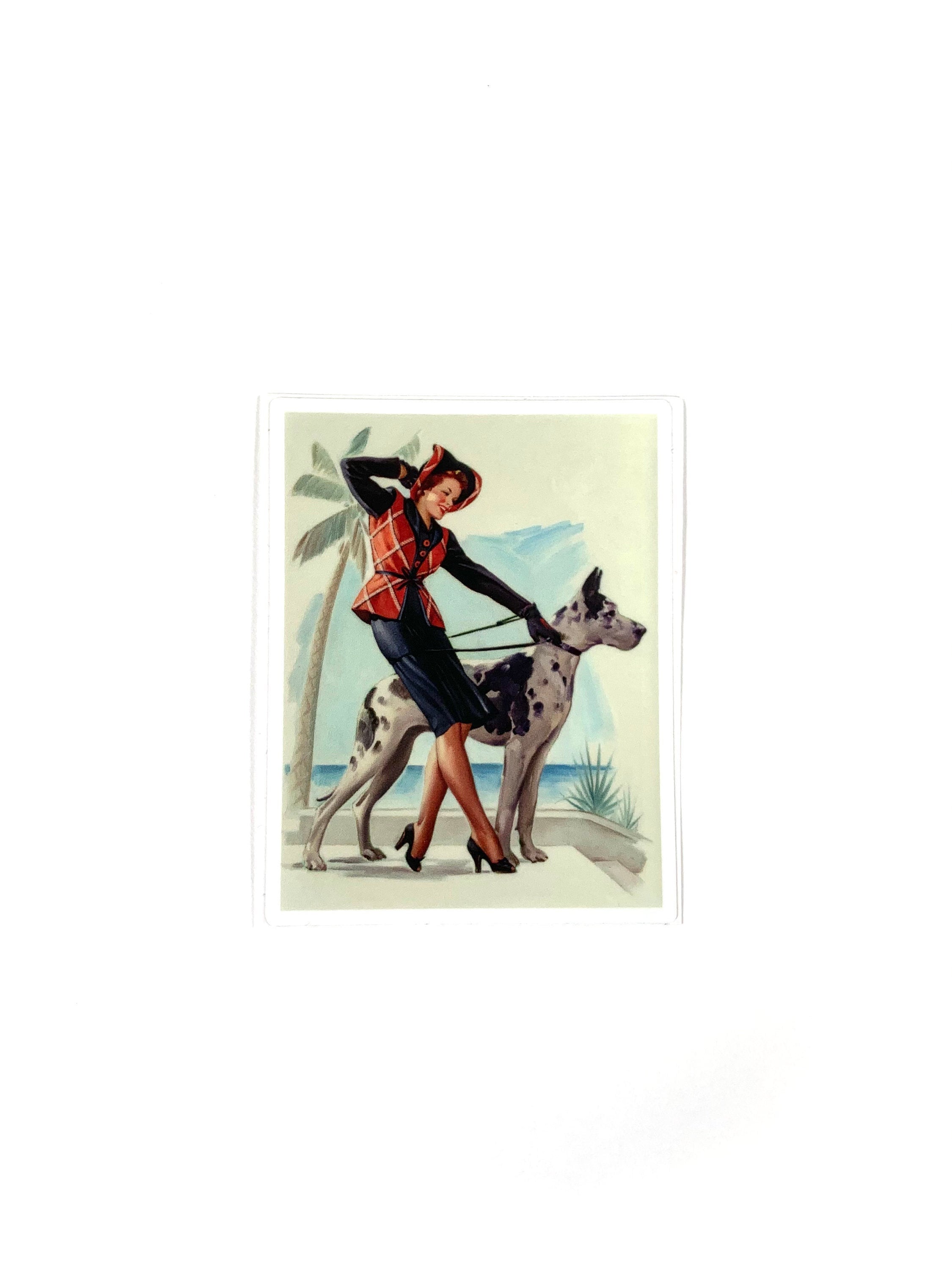 1950s Woman & Dog Retro Art Vintage Gil Elvgren Pin-ups - Etsy