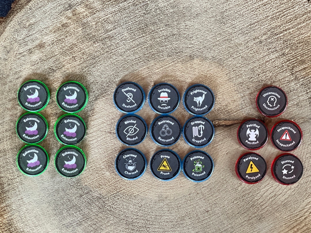 Condition Tokens for D&D 5e, Dungeons and Dragons, DND Accessories ...