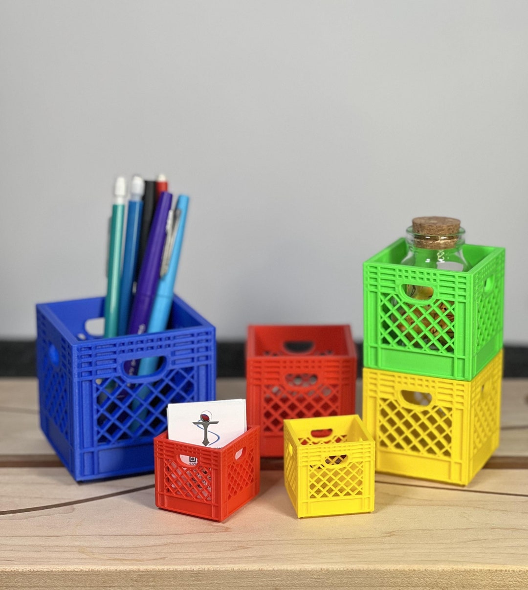 Stackable Desktop Organizing Crate, 3D Printed Storage Solutions ...
